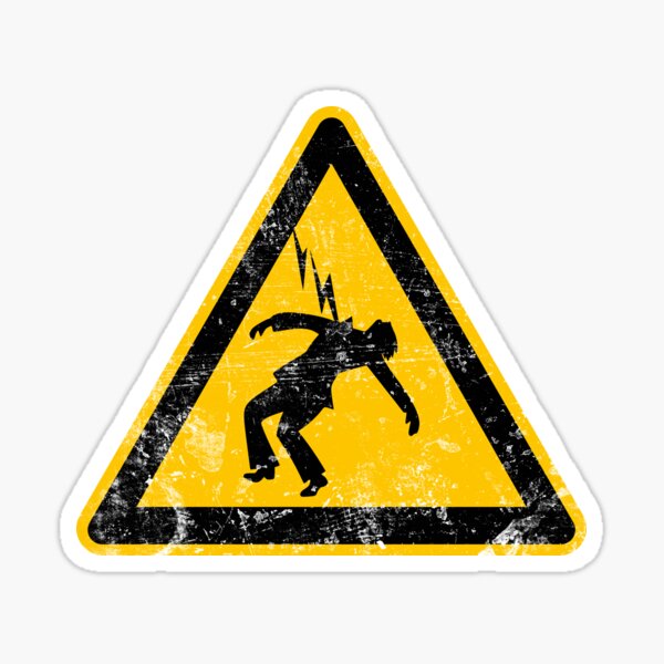 "Shock Hazard Warning Sign" Sticker for Sale by ClothedCircuit | Redbubble