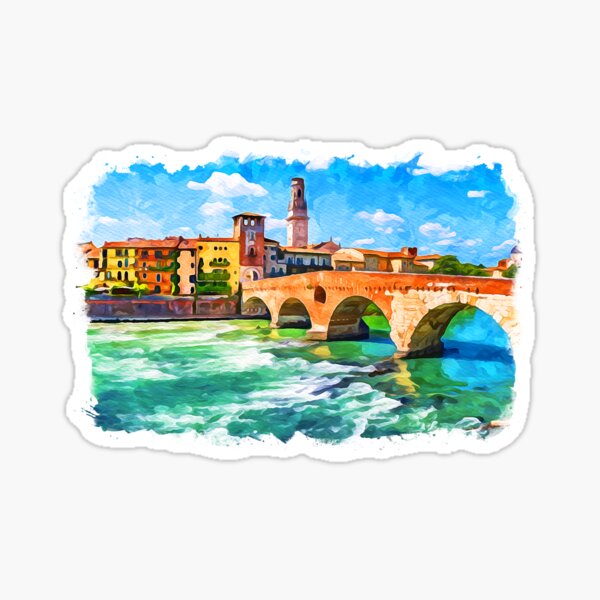 "Verona Italy Watercolor" Sticker for Sale by orchard-designs | Redbubble