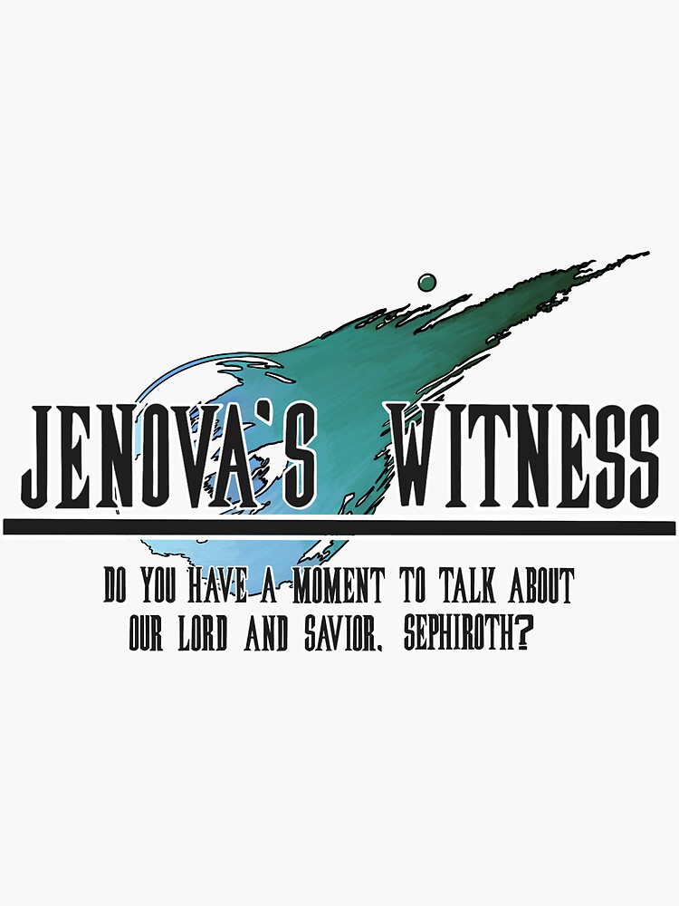 "Jenova's Witness" Sticker for Sale by KittiesNMitties | Redbubble