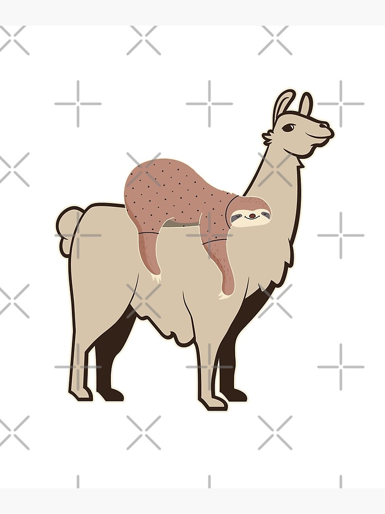 "Funny Sloth Riding Llama Shirt Cute Sloth Shirt Llama Lover" Poster by ...