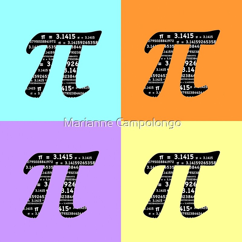 "Pi Day Graphic Pastel Squares" by Marianne Campolongo | Redbubble