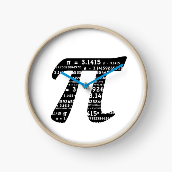 "Pi Day Graphic Symbol" Clock for Sale by campyphotos | Redbubble