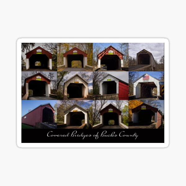 "Covered Bridges of Bucks County" Sticker for Sale by louise reeves ...