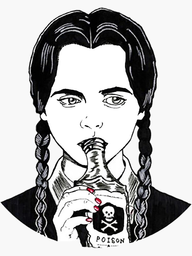 "Wednesday Addams Poison Magnet" Sticker for Sale by VictoriaHol ...