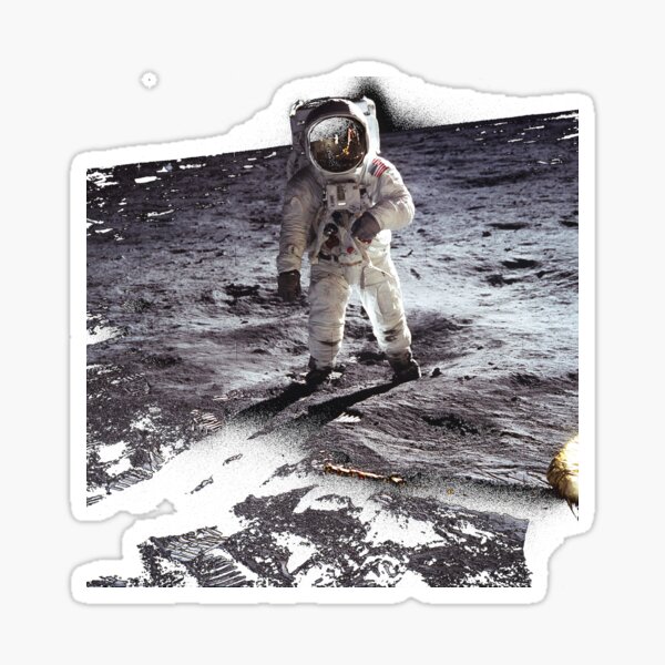 "NASA first walk on the Moon" Sticker for Sale by Val-Universe | Redbubble