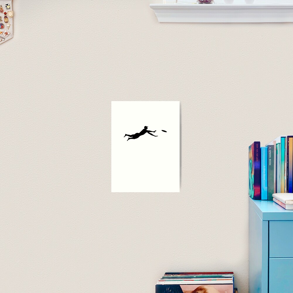 "Ultimate Frisbee Layout Silhouette | Dive Jump Catch" Art Print by ...
