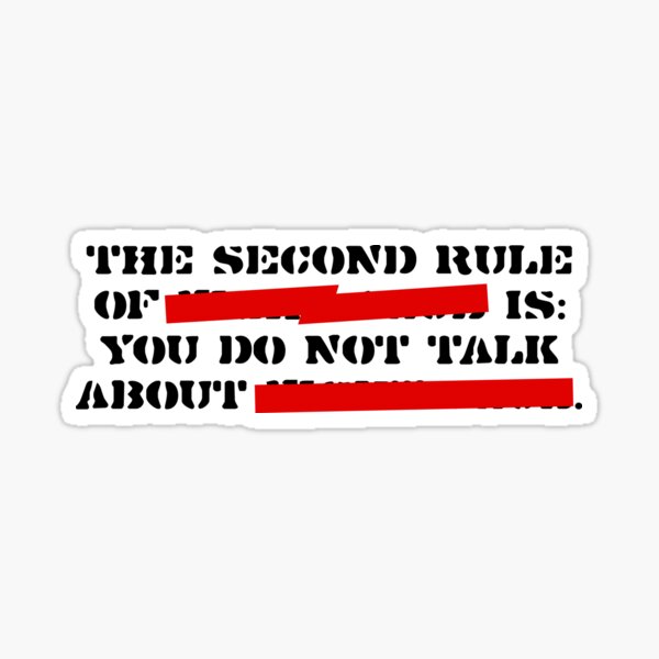 Fight Club Rules Stickers | Redbubble