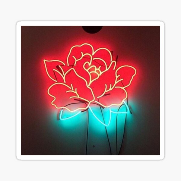 "neon rose" Sticker by ericleeart | Redbubble