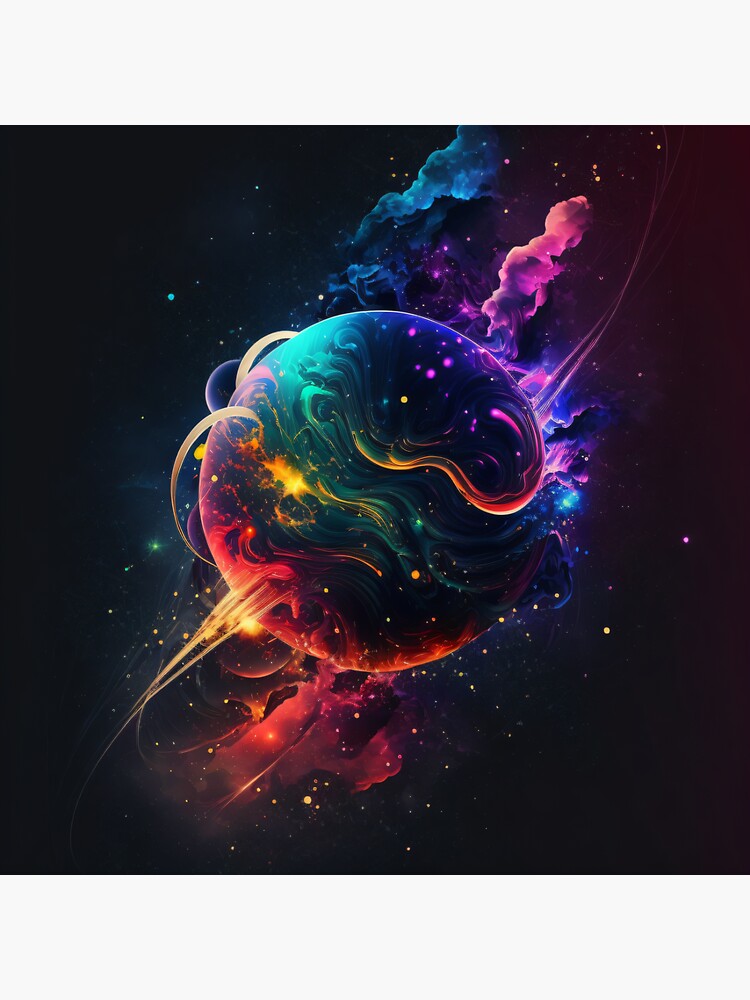 "Planet Space Exploding Rainbow Wallpaper Incredible" Sticker for Sale ...