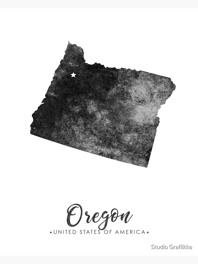 "Oregon State Map Art - Grunge Silhouette" Art Print for Sale by ...