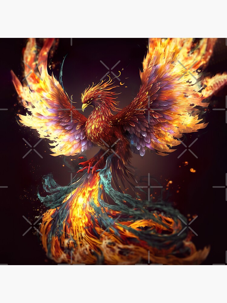 "Realistic Art of Burning Phoenix" Sticker for Sale by NanarodsDesign ...