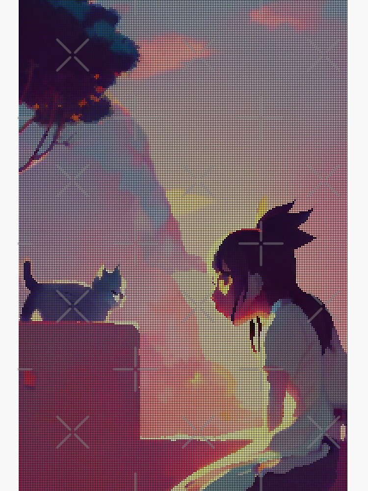 "Anime Cat 8-bit Pixel Art" Art Board Print for Sale by PixelDripped ...