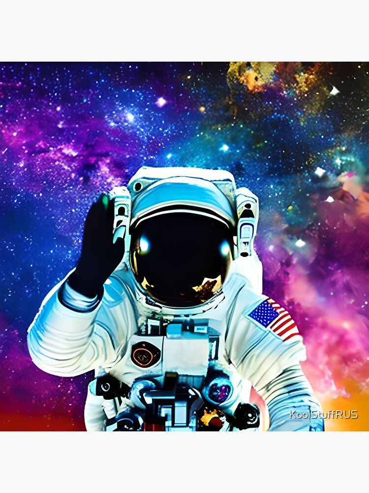 "Astronaut Floating In Psychedelic Space" Sticker for Sale by ...