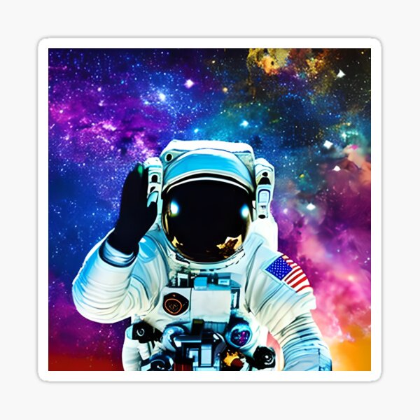 "Astronaut Floating In Psychedelic Space" Sticker for Sale by ...