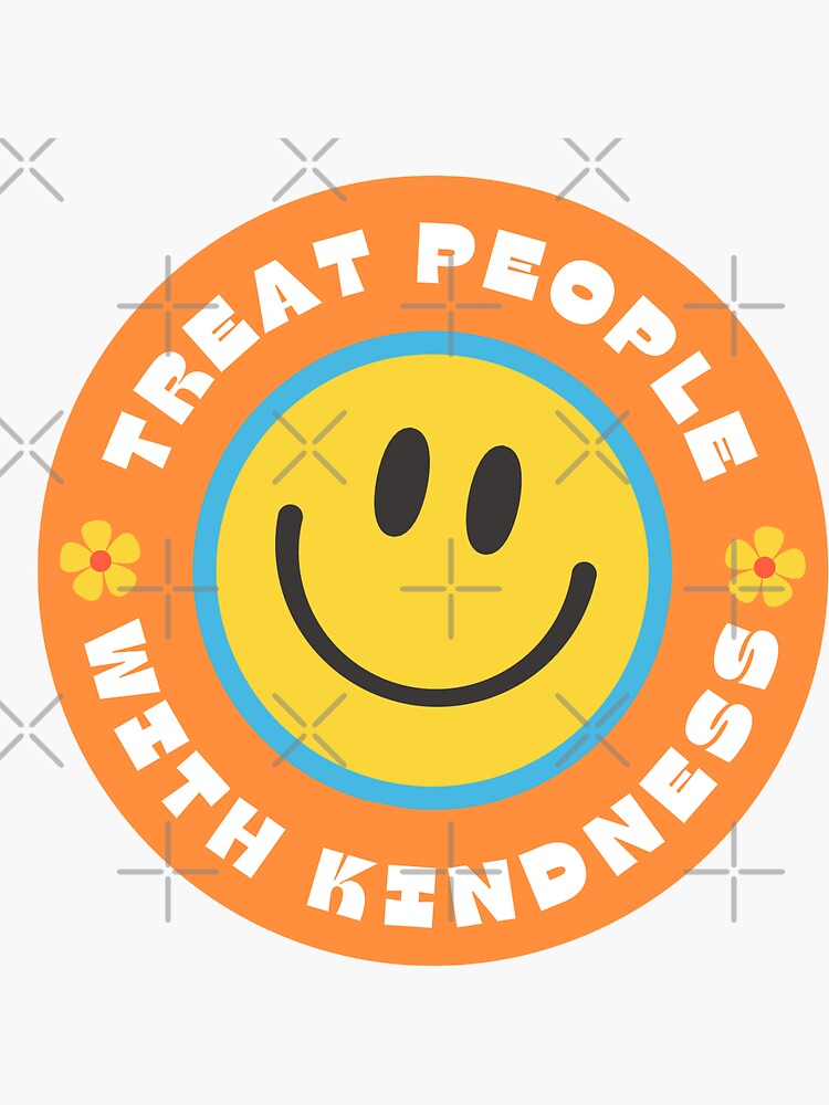 "Treat people with kindness smiley" Sticker for Sale by emma-duv ...