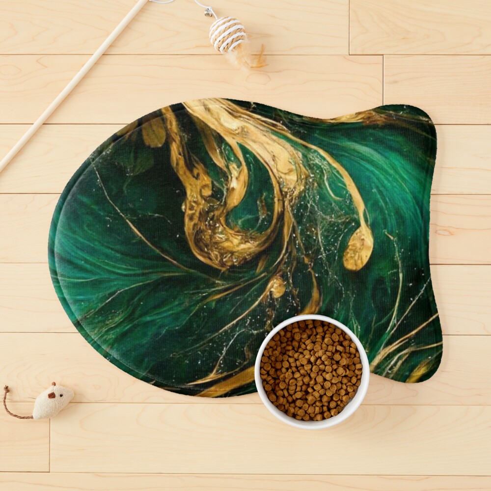 "Emerald green and gold flowy marble print" Art Print for Sale by ...