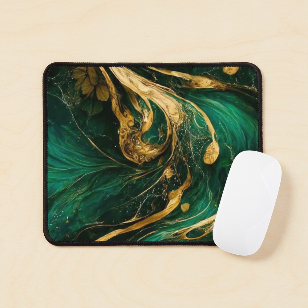 "Emerald green and gold flowy marble print" Art Print for Sale by ...