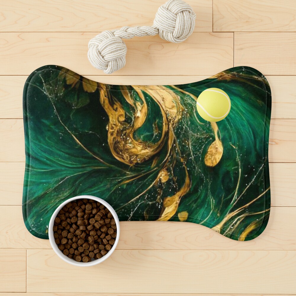 "Emerald green and gold flowy marble print" Art Print for Sale by ...