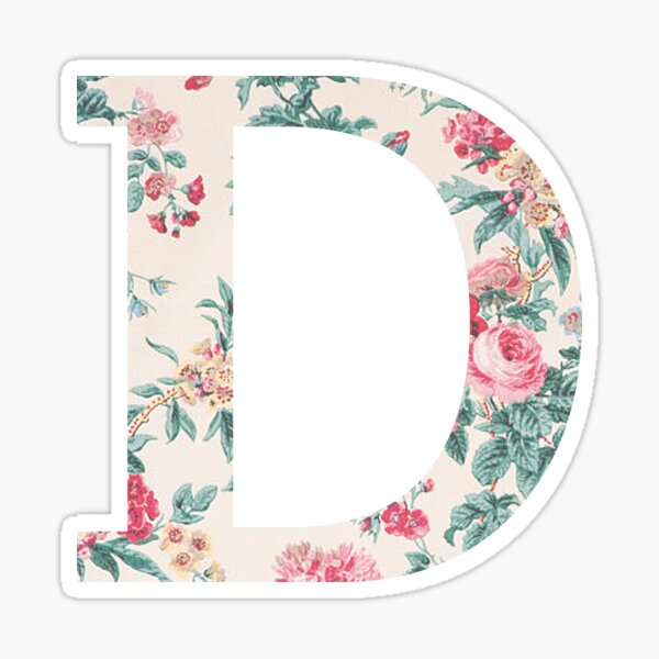 "FLORAL LETTER D - VINTAGE" Sticker by NoDuxx | Redbubble
