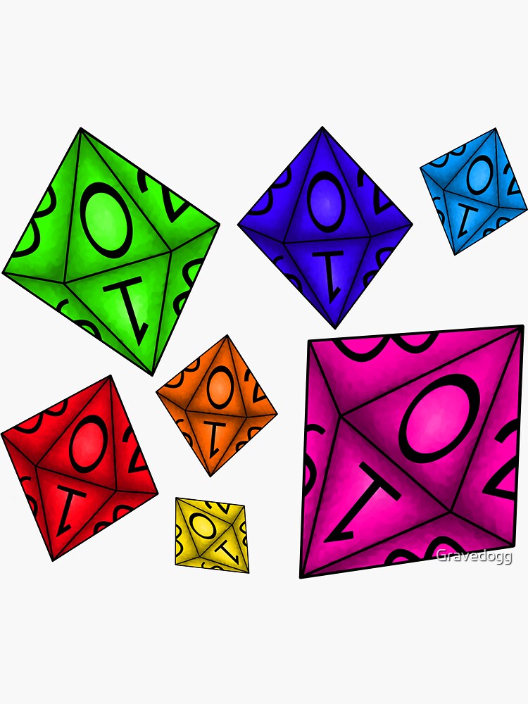 "Rainbow D10" Sticker by Gravedoggo | Redbubble