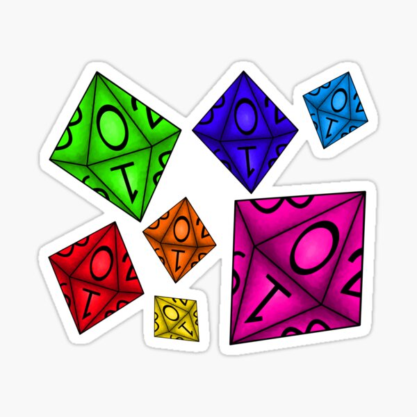 "Rainbow D10" Sticker by Gravedoggo | Redbubble