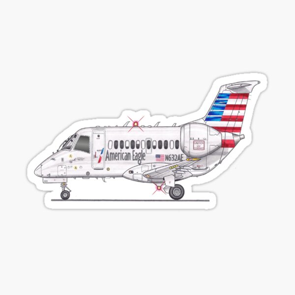 "Drawing Embraer ERJ-145LR American" Sticker for Sale by DouglasAraujo7 ...