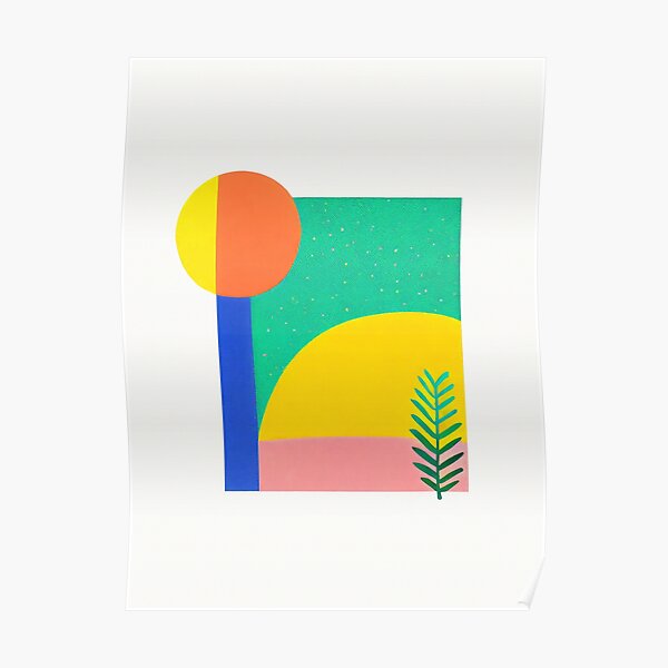 "Abstract Shapes Forest Rainbow Geometric Modern Art" Poster for Sale ...
