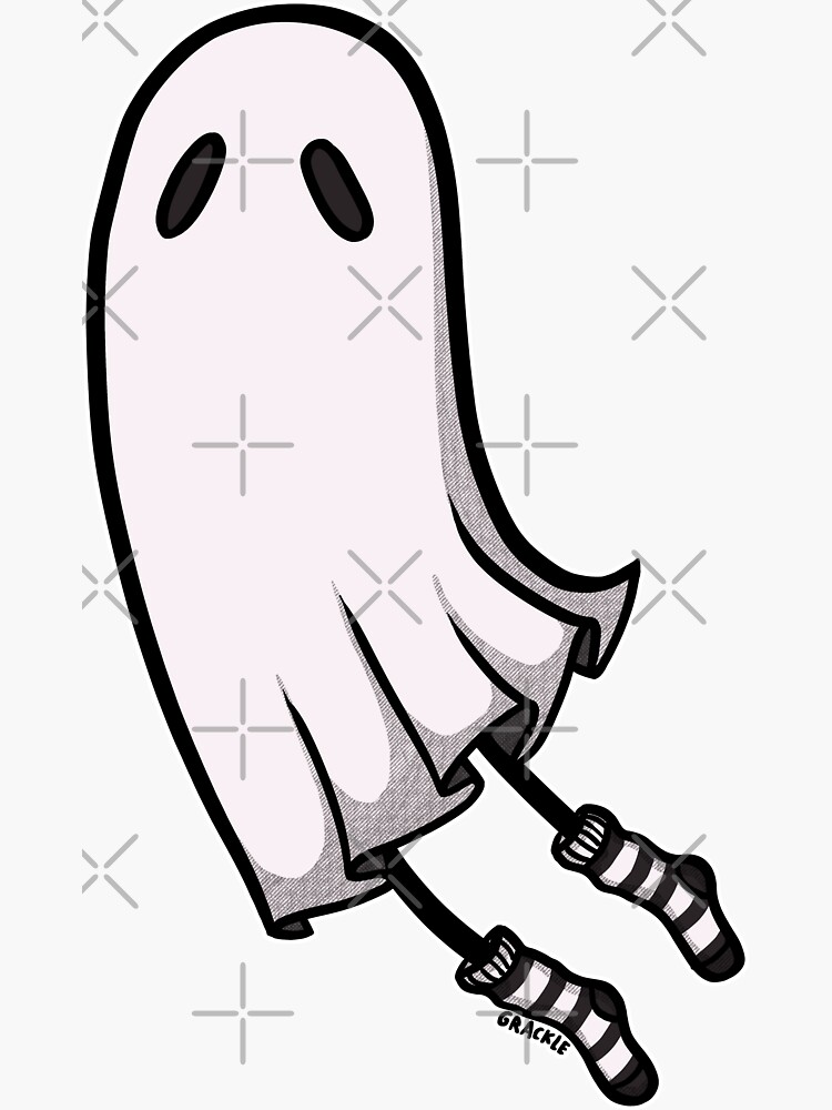 "Striped Socks Ghost" Sticker for Sale by JanGrackle | Redbubble