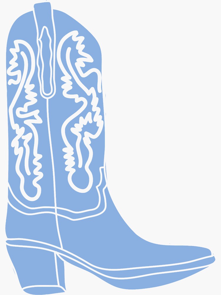 "Blue Cowboy Cowgirl Boot" Sticker for Sale by sluggishsloth | Redbubble