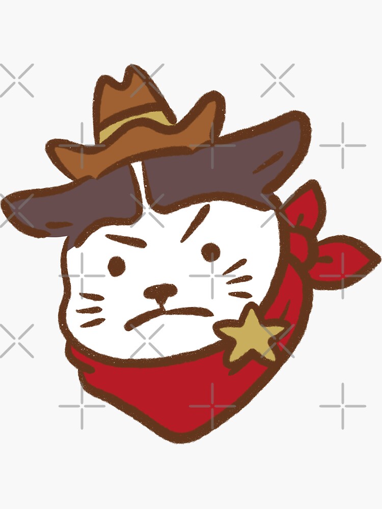 "Cowboy Cat" Sticker for Sale by PhongCots-Art | Redbubble