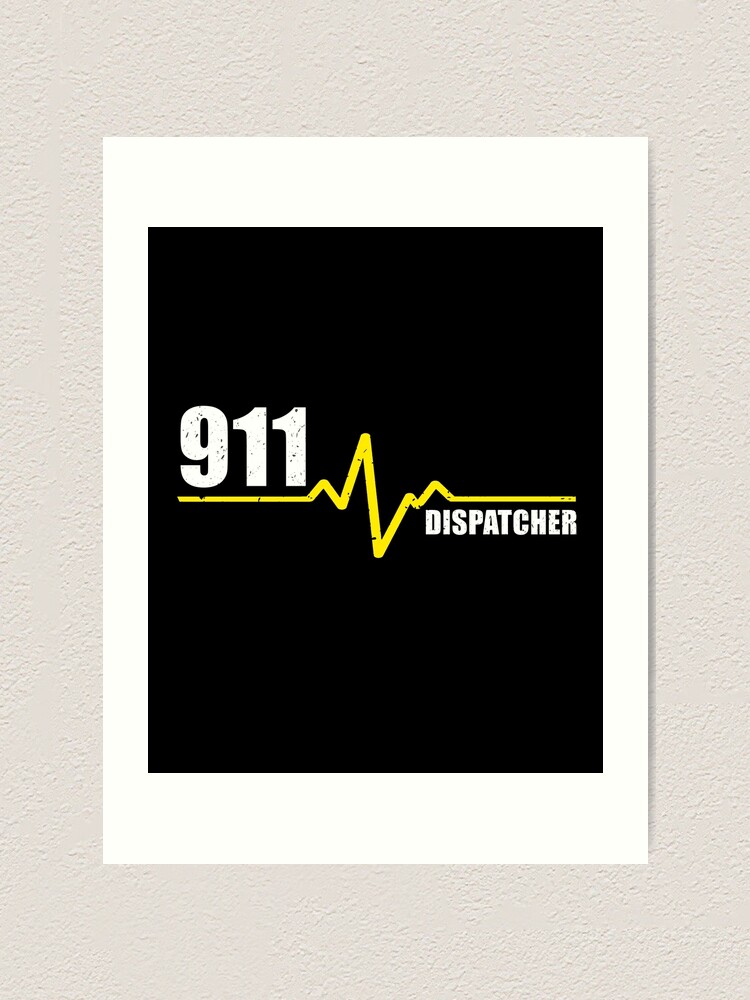 "911 Dispatcher Heartbeat Thin Gold Line " Art Print by bluelinegear ...