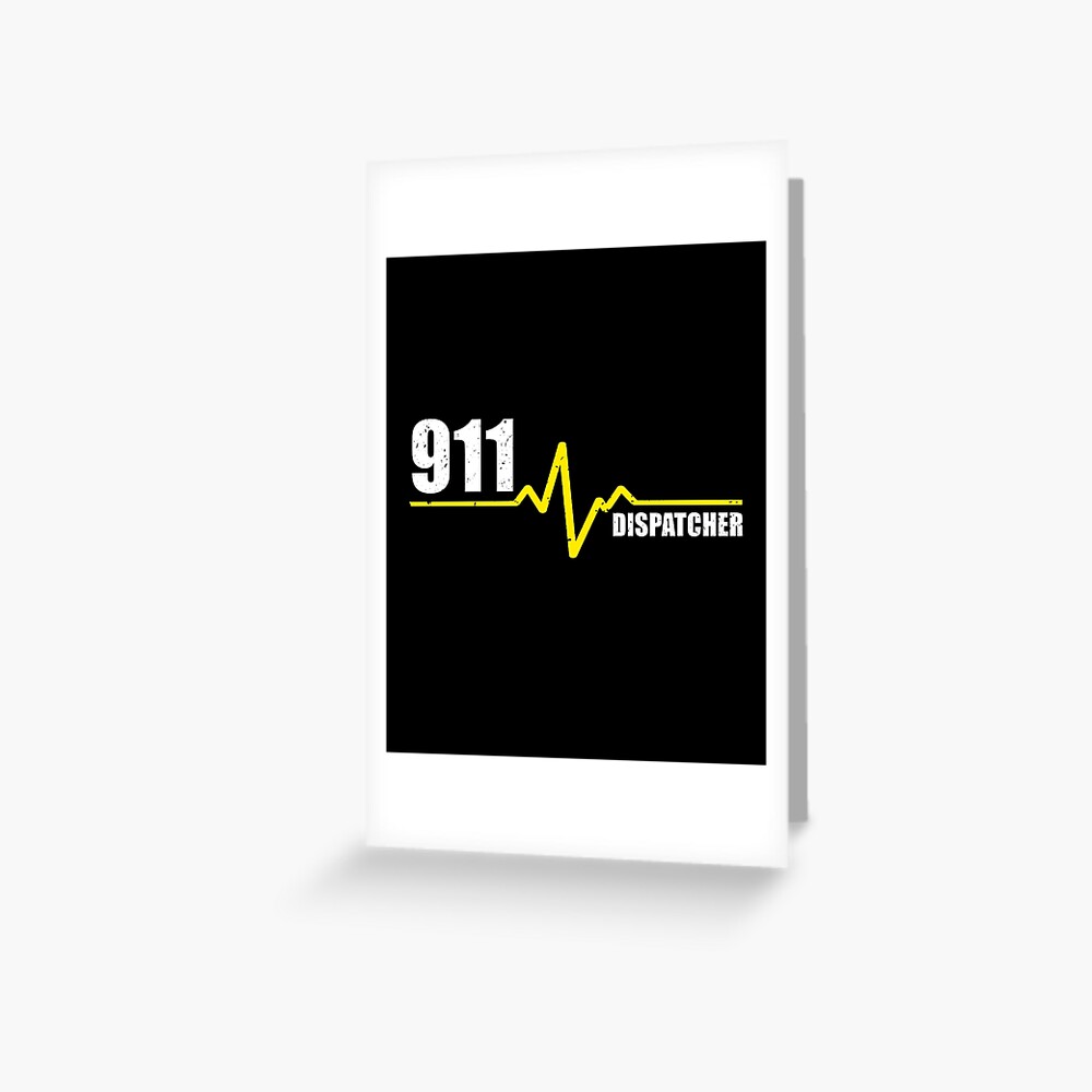 "911 Dispatcher Heartbeat Thin Gold Line " Greeting Card for Sale by ...