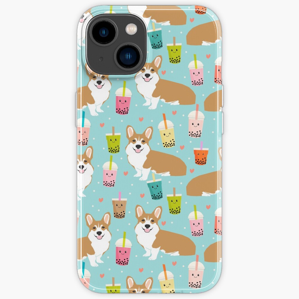 "corgi boba tea bubble tea cute kawaii dog breed fabric welsh corgis ...