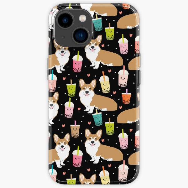 "corgi boba tea bubble tea cute kawaii dog breed fabric welsh corgis ...