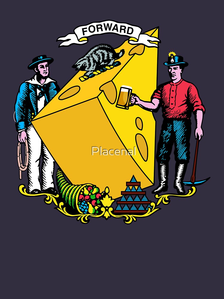 "Wisconsin Cheese State Flag" T-shirt for Sale by Placenal | Redbubble ...