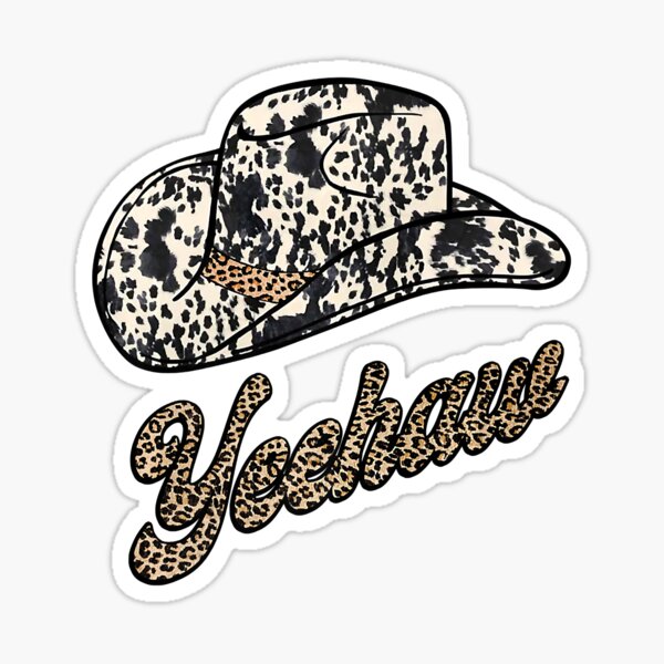 "Peace Retro Cowboy Yeehaw Leopard Howdy Hat Western" Sticker for Sale ...