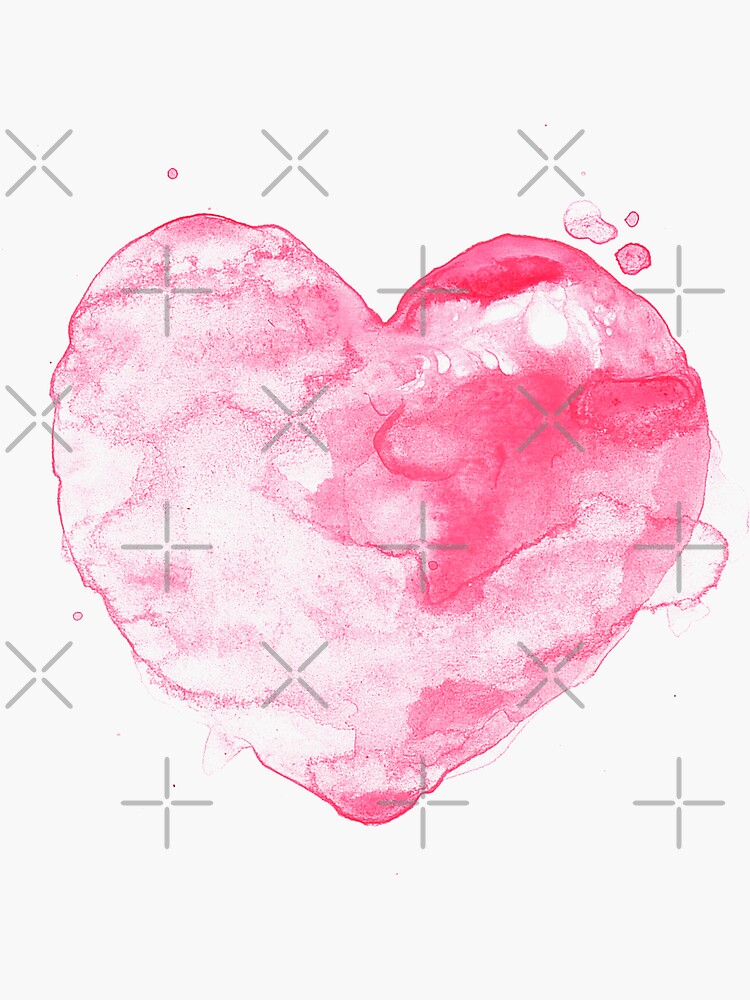 "watercolor Heart stain" Sticker for Sale by MG-S | Redbubble