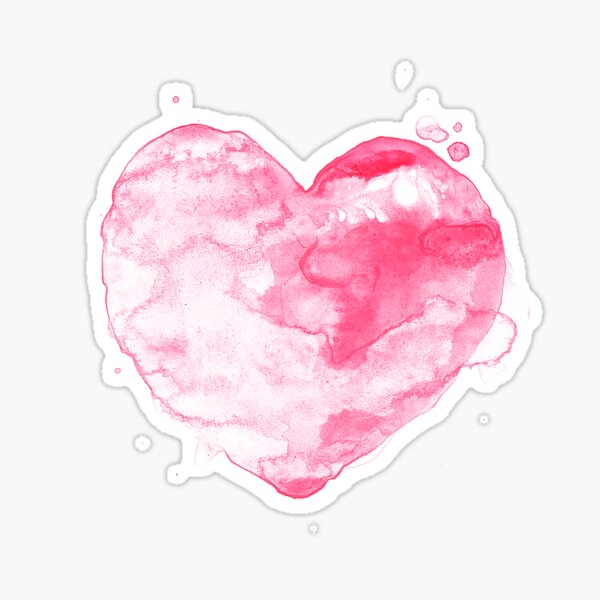 "watercolor Heart stain" Sticker for Sale by MG-S | Redbubble