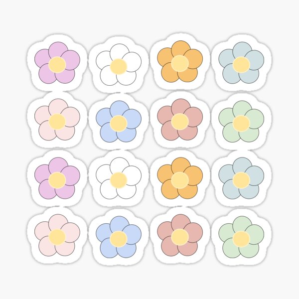 "pastel flower pack" Sticker for Sale by kitkaiya-pop | Redbubble