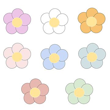 "large pastel flower pack" Sticker for Sale by kitkaiya-pop | Redbubble