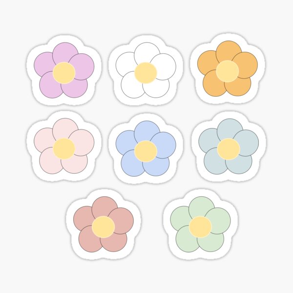 "large pastel flower pack" Sticker for Sale by kitkaiya-pop | Redbubble