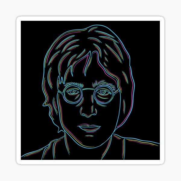 Silueta De John Lennon Beatles Portrait.ai Royalty Free Stock Vector