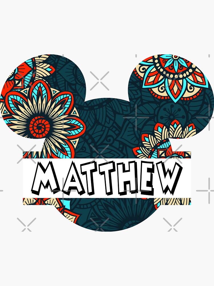 "Matthew Name With Seamless Pattern" Sticker for Sale by DitaNadiaStore ...