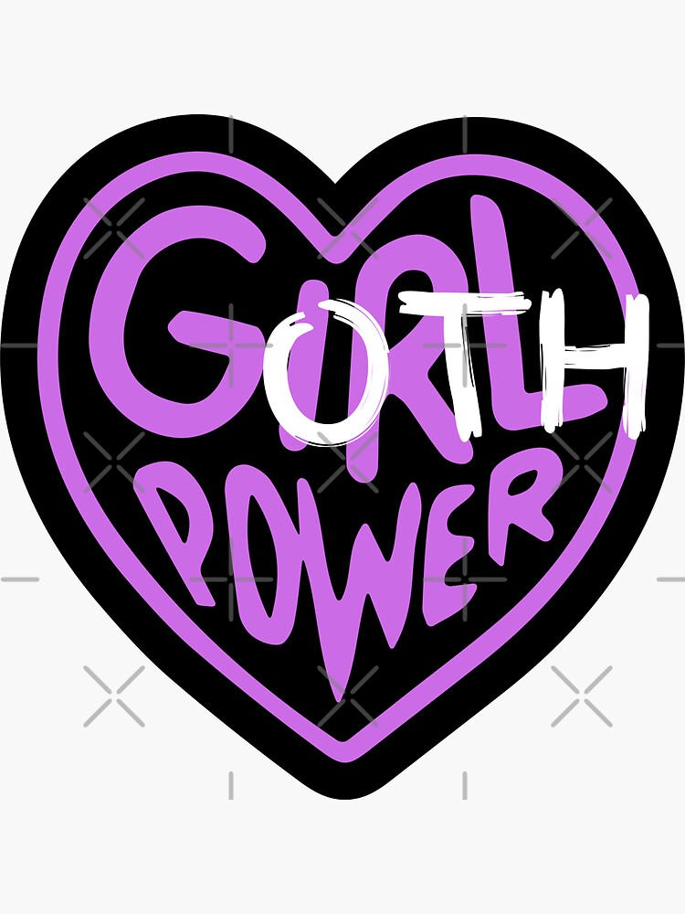 "Goth Super Power Purple Heart Sticker" Sticker for Sale by ...