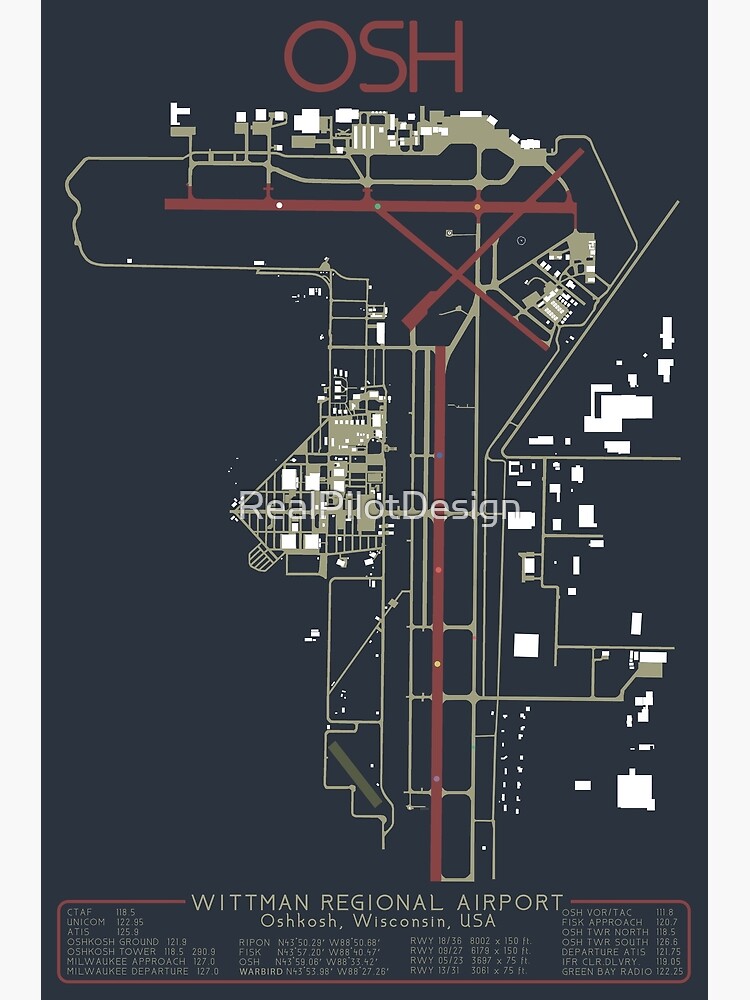 "OSH- Wittman Regional Airport Art" Poster by RealPilotDesign | Redbubble