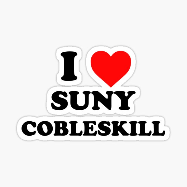"i love suny cobleskill" Sticker for Sale by wordswithfonts | Redbubble