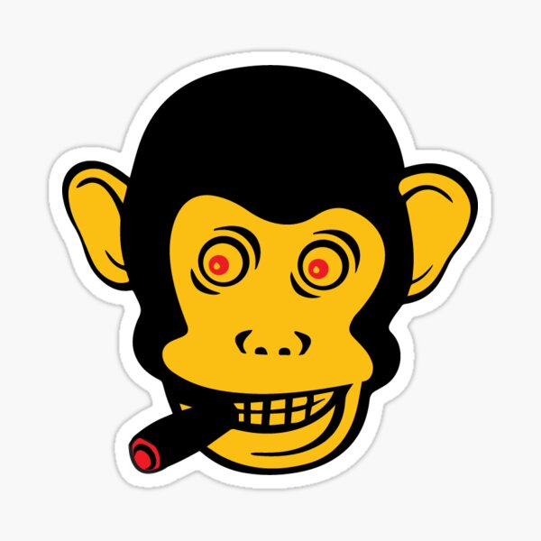 "Cymbal Monkey With Cigar Sticker" Sticker for Sale by kevinblock2000 ...