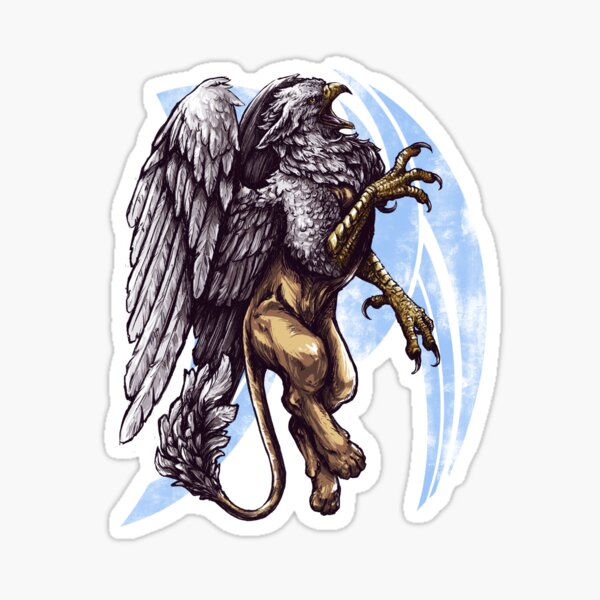 "Mythical Beasts Blue Gryphon" Sticker for Sale by MythicalBeasts ...