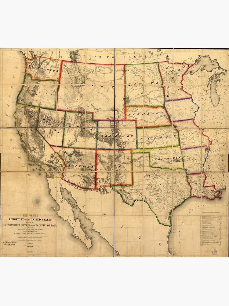 "Western United States Territory Map (1858)" Photographic Print by ...