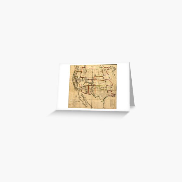 "Western United States Territory Map (1858)" Greeting Card by ...
